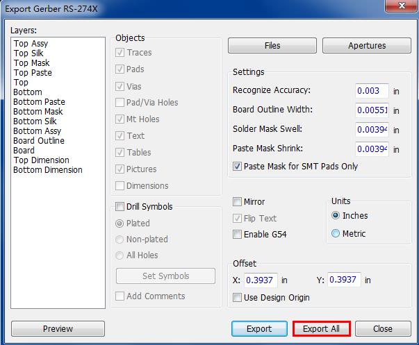 How to generate the gerber file from Dip Trace | OSpcb